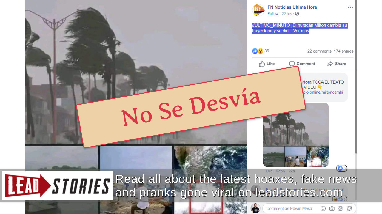 Verificación de Datos: Huracán Milton NO Ha Cambiado Su Trayectoria ...